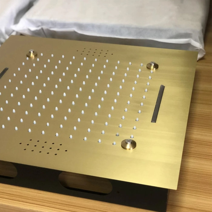 Fontanashowers Mantua Brushed Gold Thermostatic Led Musical Recessed